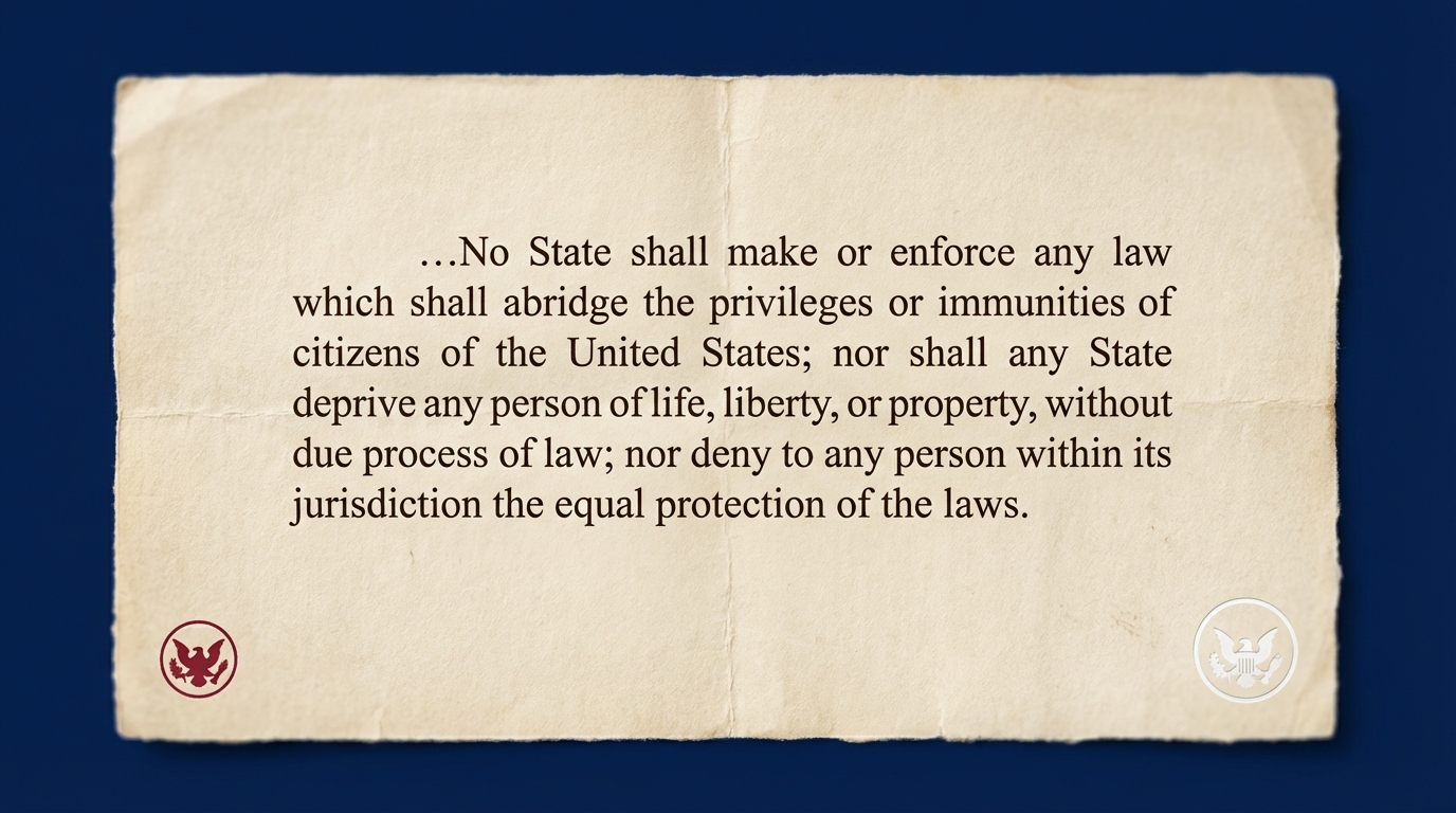 Fourteenth amendment text: the four main clauses explained